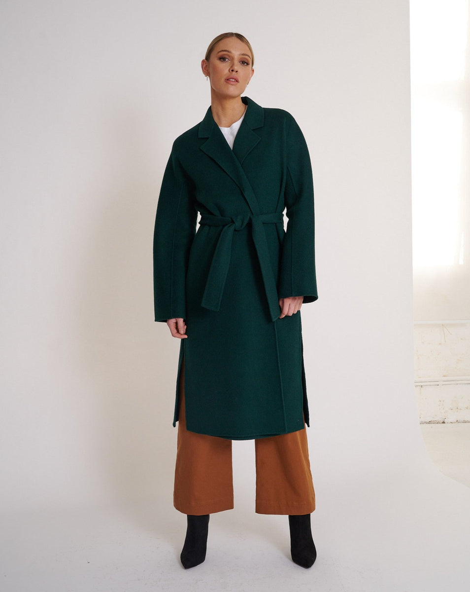 Nora Wool Coat Dark Emerald – Birds of a Feather Couture