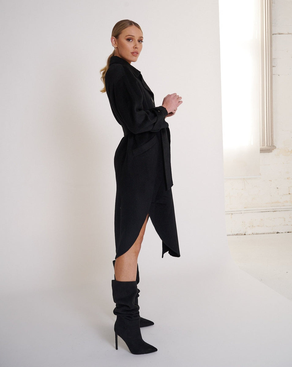 Piper Wool Coat Black – Birds of a Feather Couture